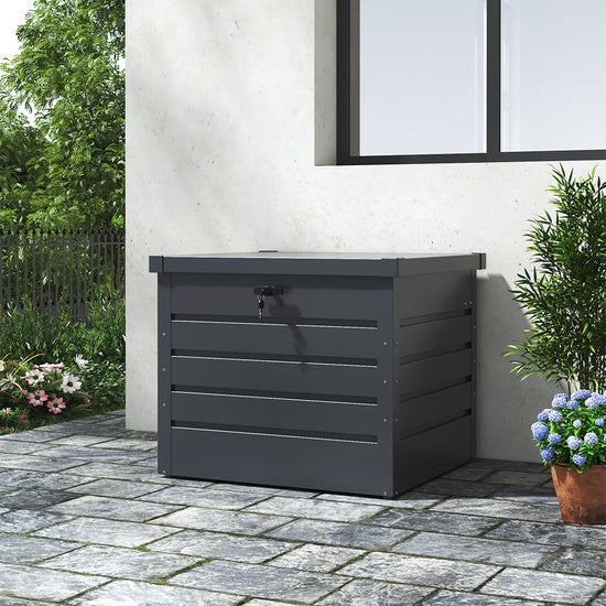 200L Metal Lockable Waterproof Garden Storage Box – Garden Sanctuary