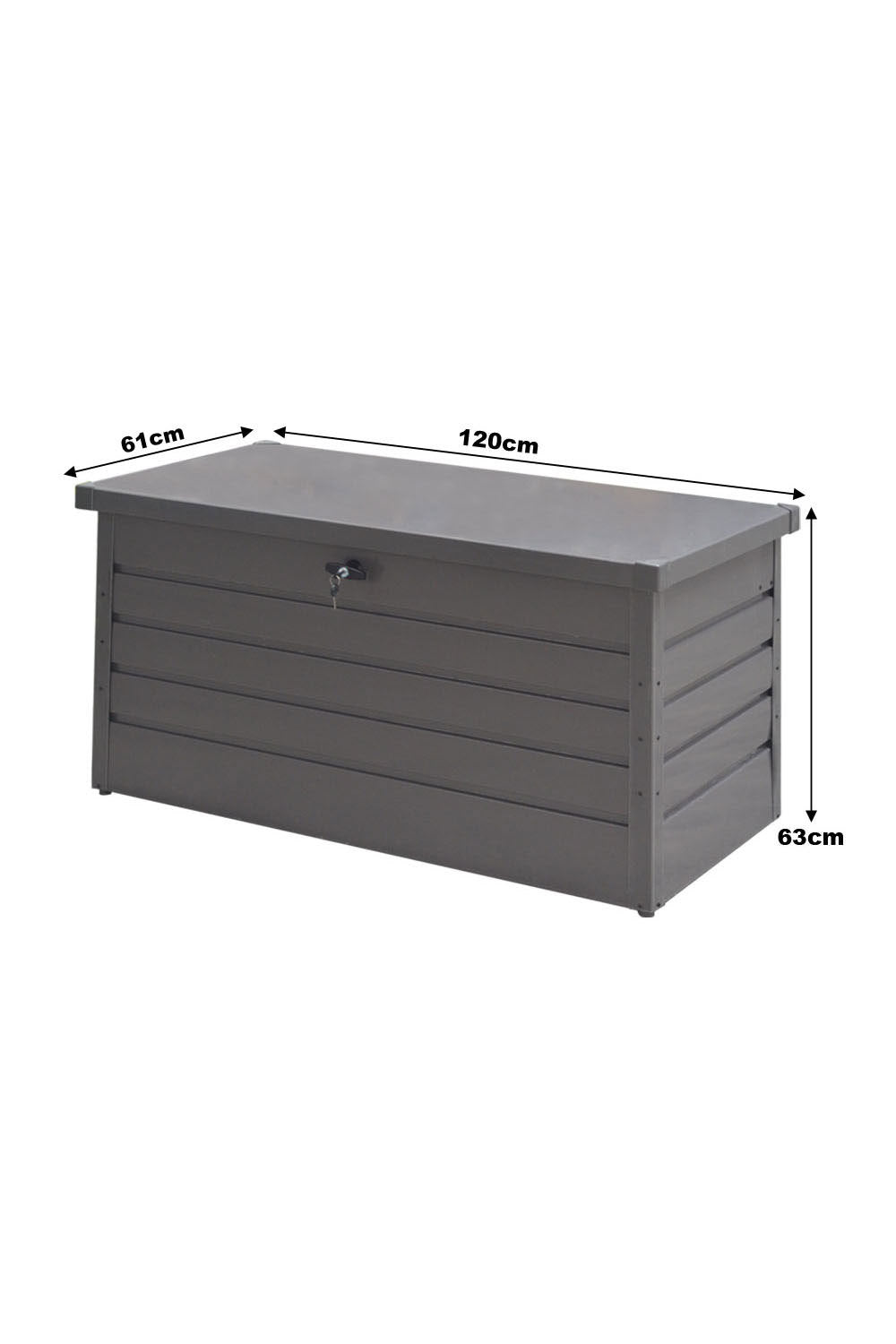 350L Metal Lockable Garden Storage Box Patio Waterproof Box – Garden ...