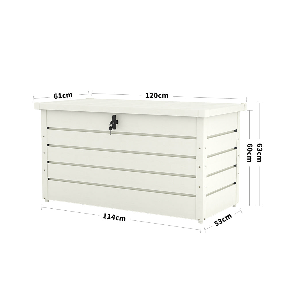 350L Metal Lockable Garden Storage Box Patio Waterproof Box – Garden ...