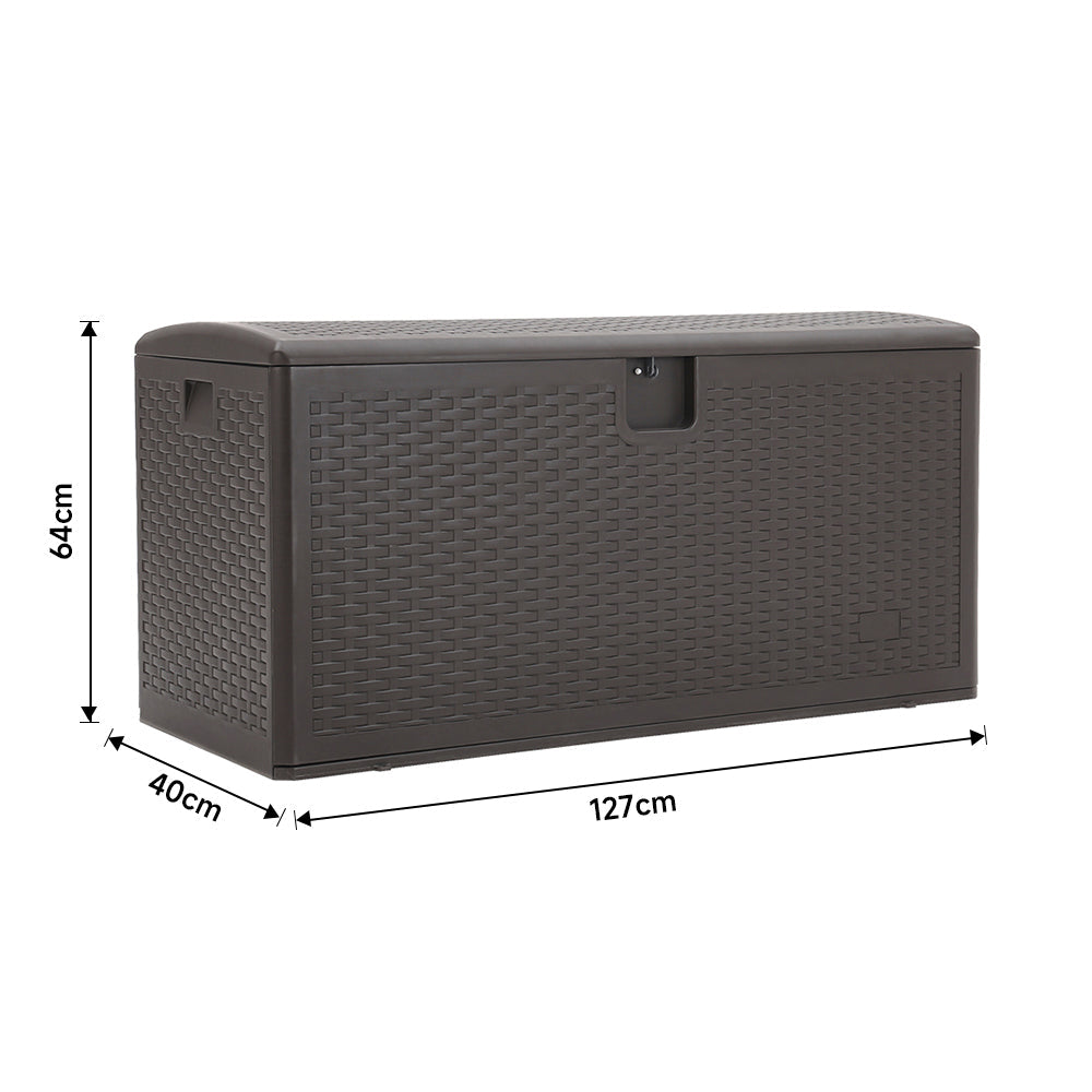 127CM Wide Lockable Waterproof Rattan Outdoor Storage Box – Garden ...